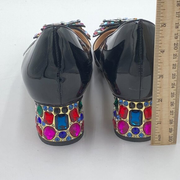 YDN | Shoes | Ydn Women Pointed Toe Bow Pump Colorful Rhinestone Block ...
